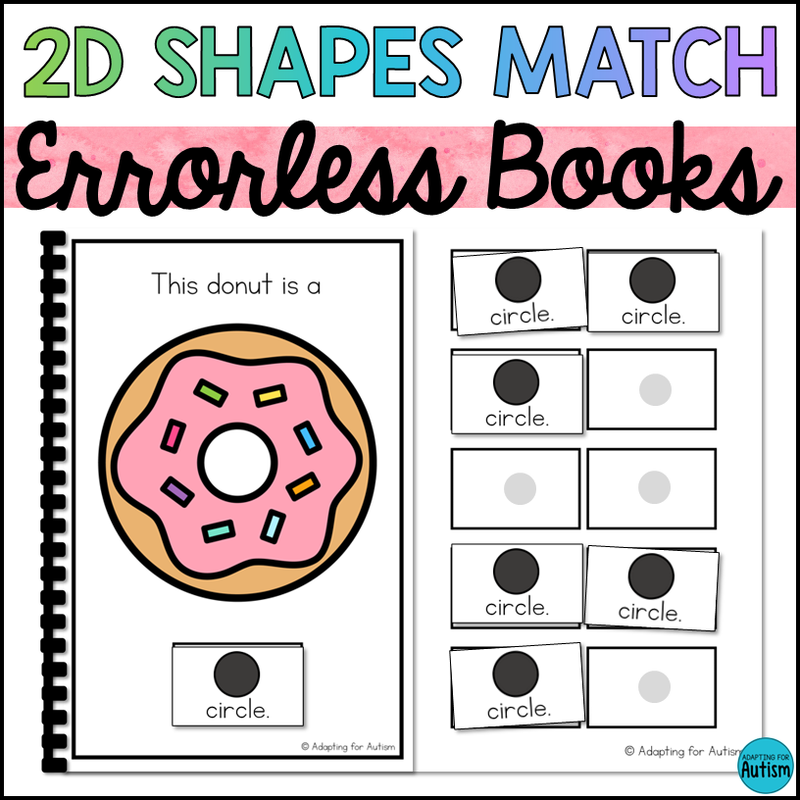 Errorless Learning 2D Shapes Matching Adapted Books – Autism Work Tasks