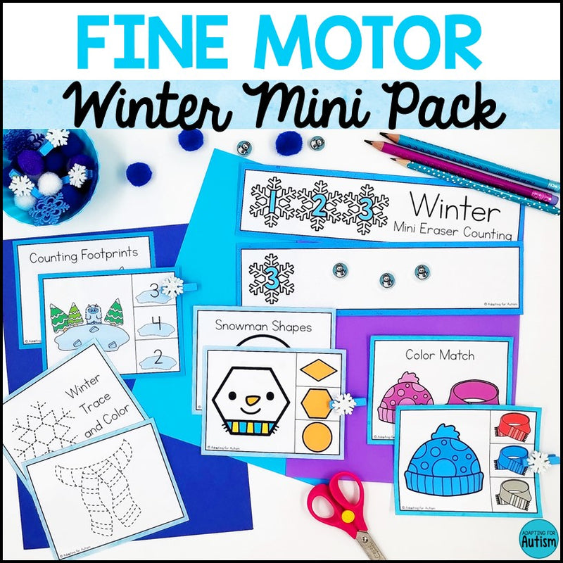 Winter Fine Motor Activities and Task Cards Mini Pack – Autism Work Tasks