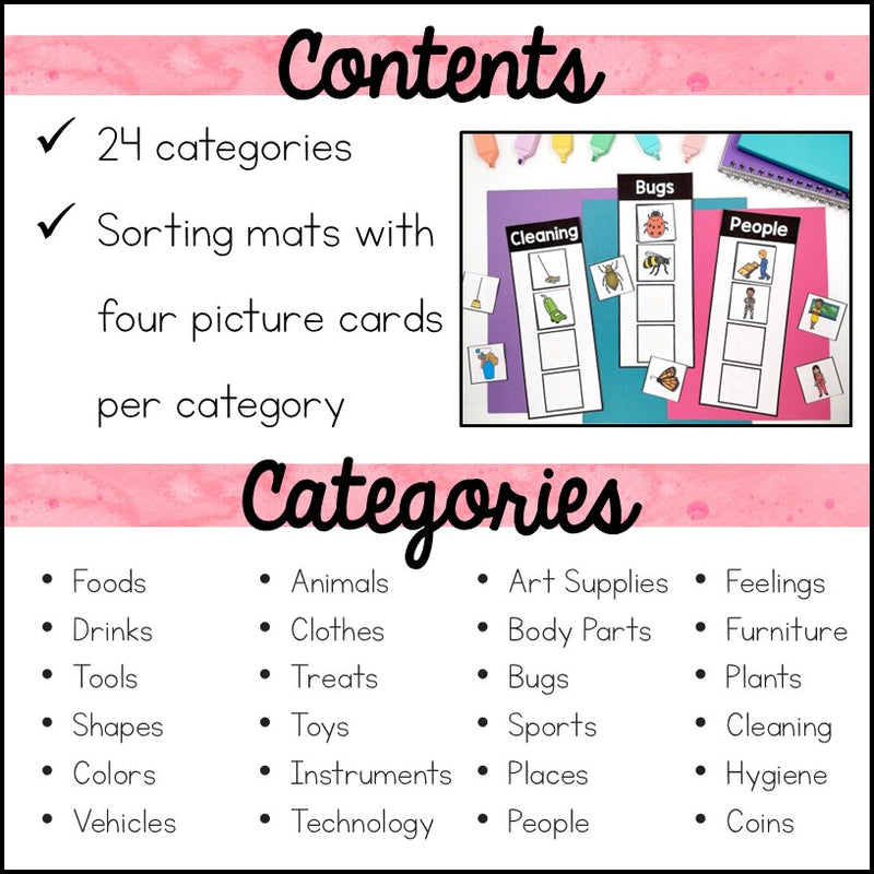 Category Sorting Tasks – Autism Work Tasks