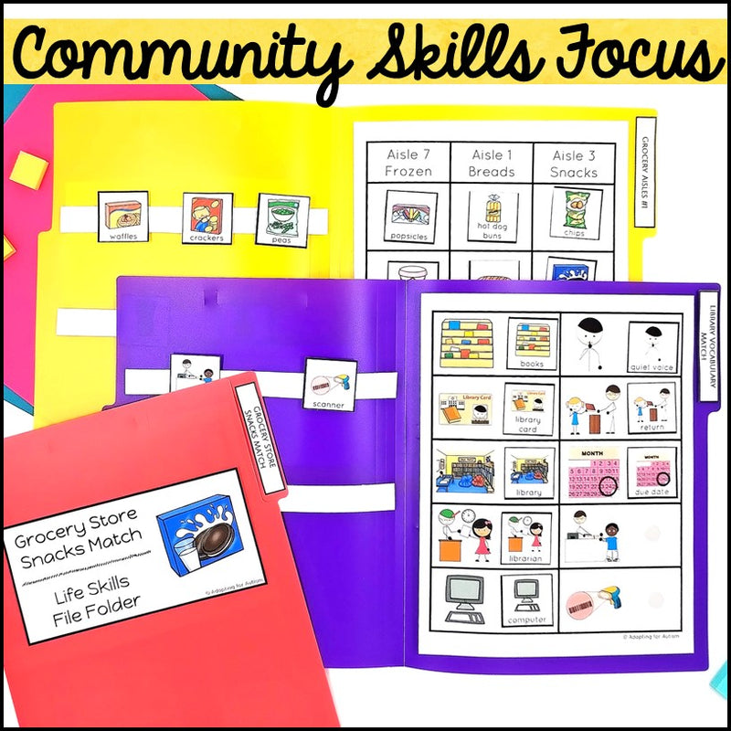 Life Skills File Folder Games and Activities – Autism Work Tasks
