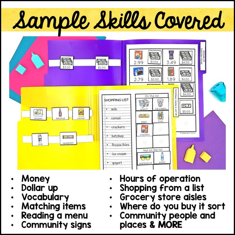 Life Skills File Folder Games and Activities – Autism Work Tasks