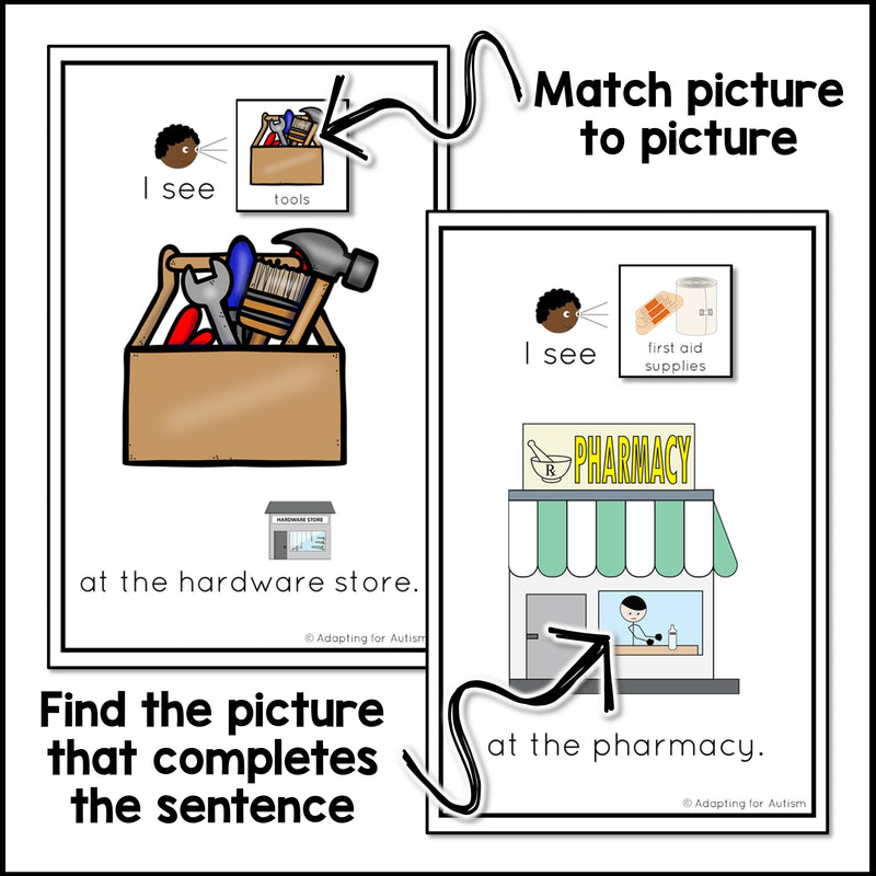 Community Core Words Adapted Books BUNDLE – Autism Work Tasks