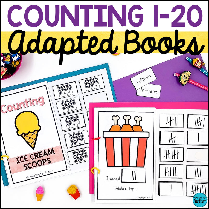 Counting Activities Math Adapted Books | Count 1-20 – Autism Work Tasks