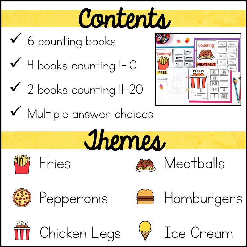 Counting Activities Math Adapted Books | Count 1-20 – Autism Work Tasks