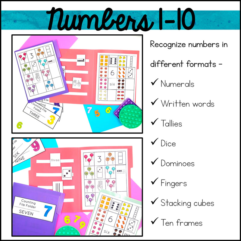 Errorless File Folder Games | Numbers and Counting 1-10 – Autism Work Tasks