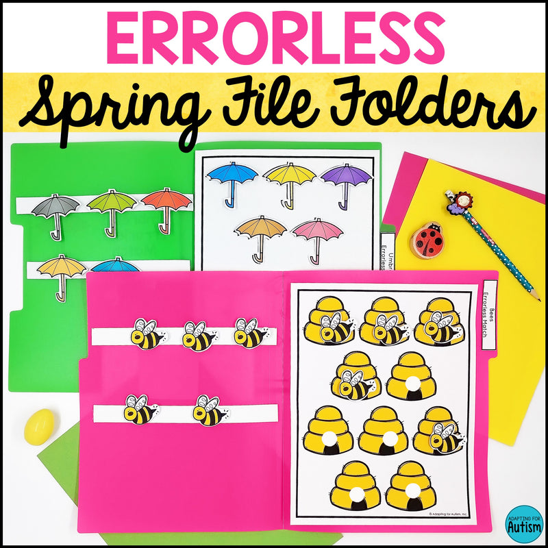 Errorless Spring File Folder Games and Activities – Autism Work Tasks