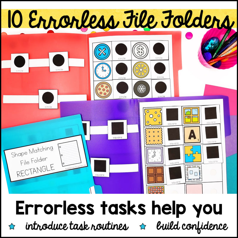 Errorless Shape Matching File Folder Games and Activities – Autism Work ...