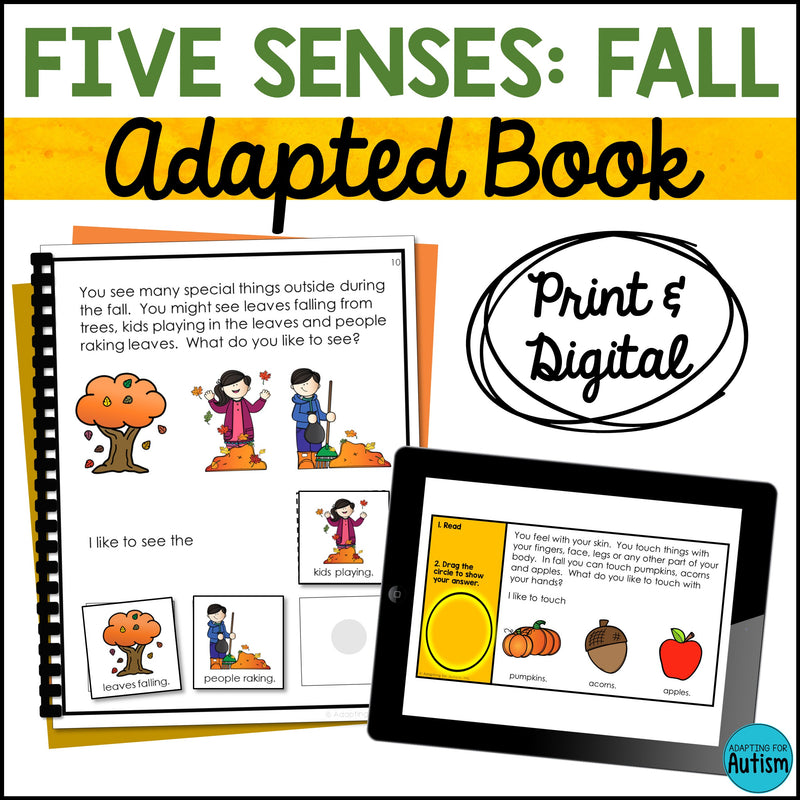 Fall Adapted Book: The 5 Senses – Autism Work Tasks