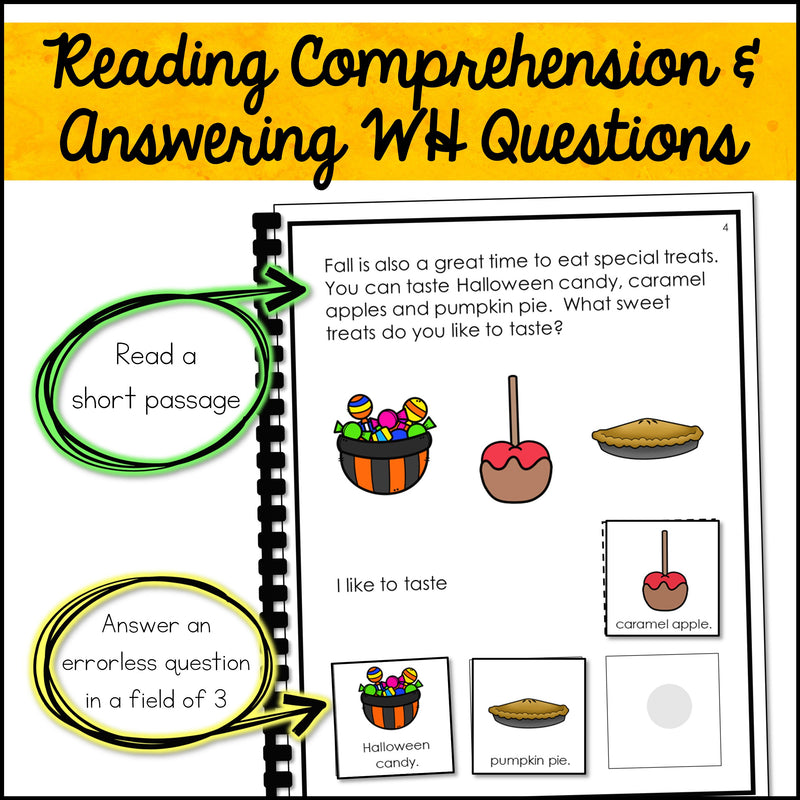 Fall Adapted Book: The 5 Senses – Autism Work Tasks