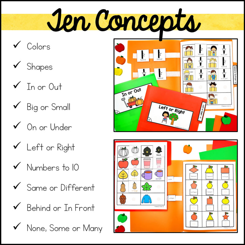 Fall File Folder Games – Basic Concepts – Autism Work Tasks