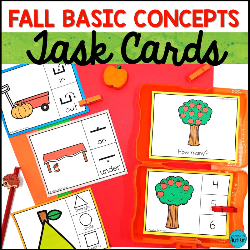 Special Education Task Boxes | Fall Basic Concepts – Autism Work Tasks