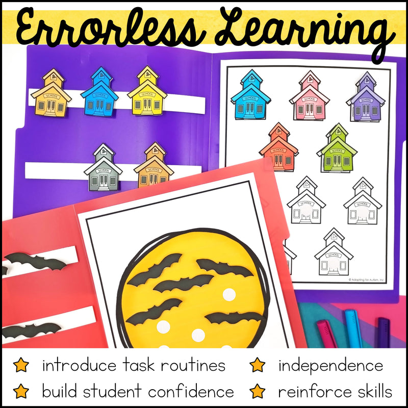 Errorless Fall File Folder Games and Activities – Autism Work Tasks