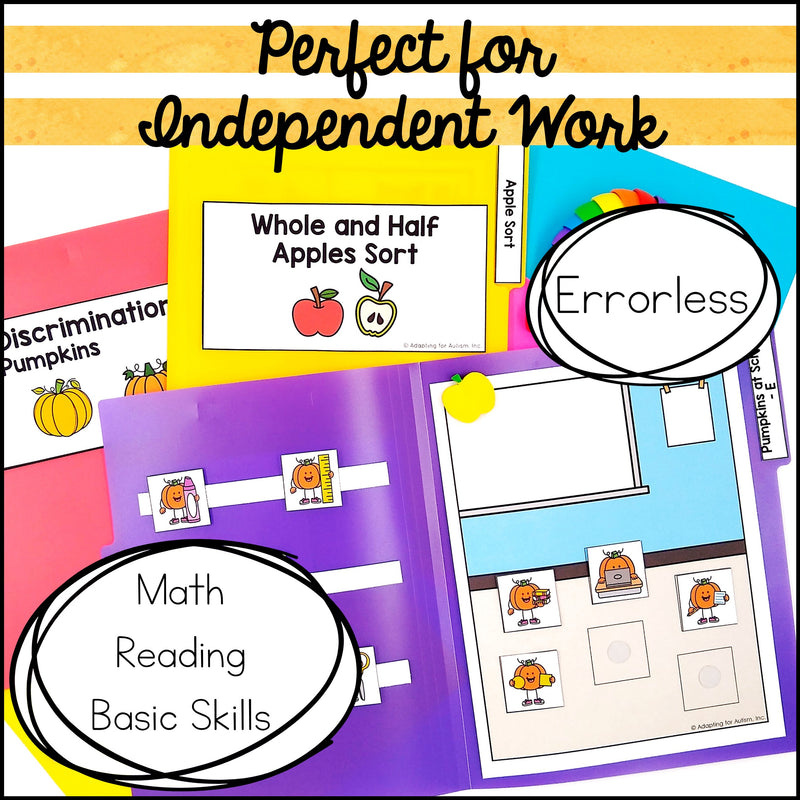 Fall File Folder Games and Activities – Autism Work Tasks
