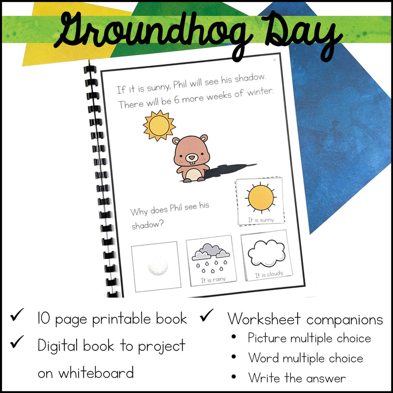 Groundhog Day Adapted Book for Special Education – Autism Work Tasks