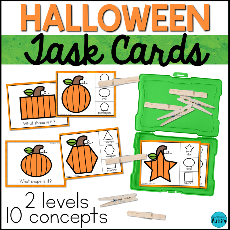 Special Education Task Boxes | Halloween Basic Concepts – Autism Work Tasks
