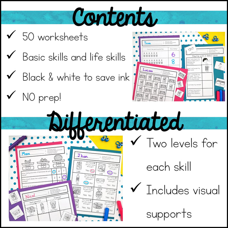 Grocery Store Worksheets For Life Skills Life Skills Worksheets For