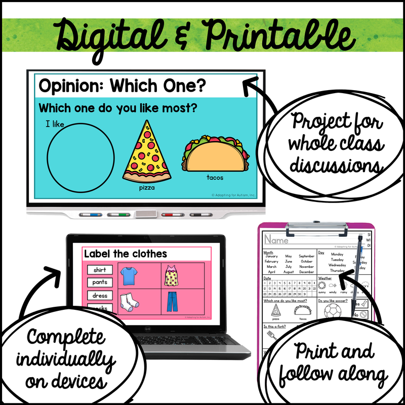 FREE Life Skills Morning Work – Autism Work Tasks