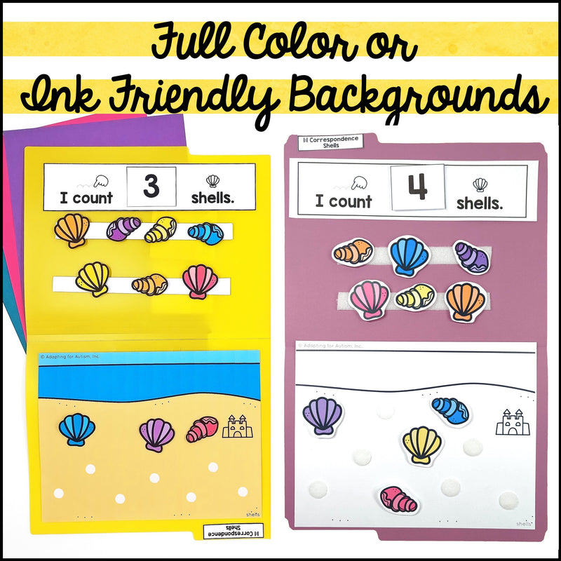 Math File Folder Games | 1:1 Correspondence and Counting – Autism Work ...