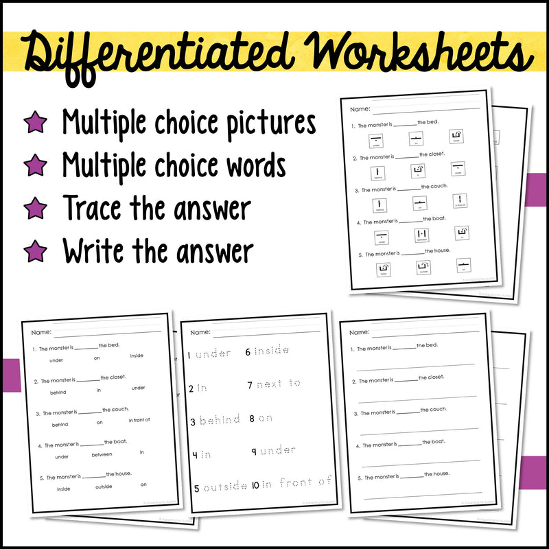 Prepositions Adapted Book: Where is the Monster? (Print and Digital ...