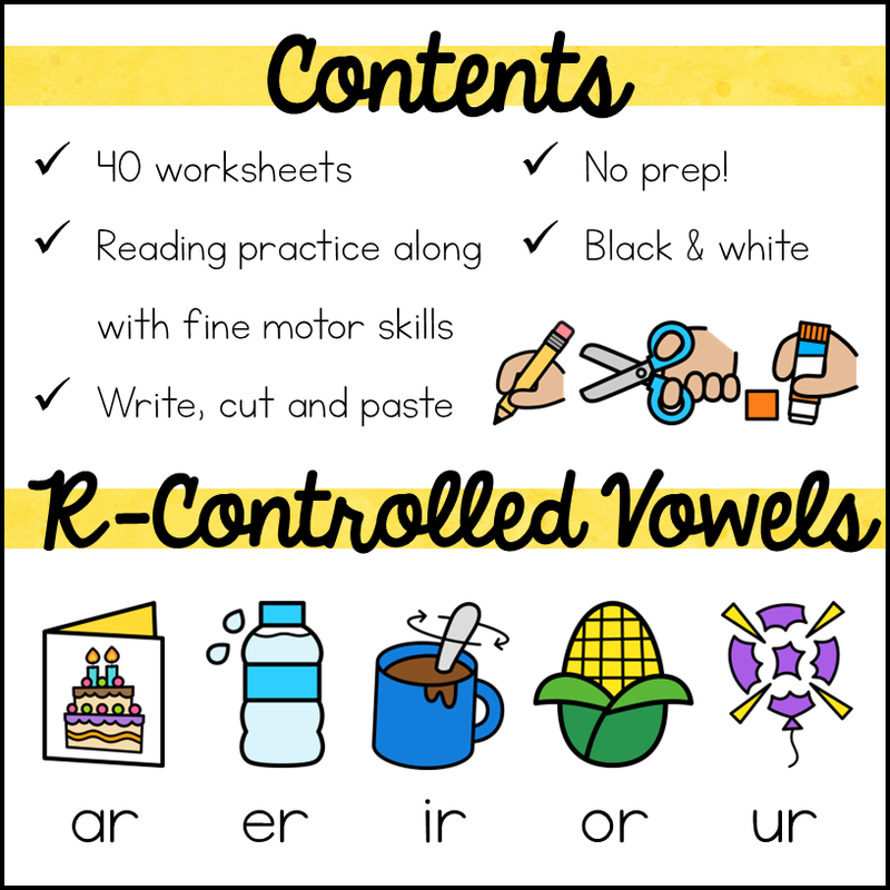 Ar Er Ir Phonics Worksheets