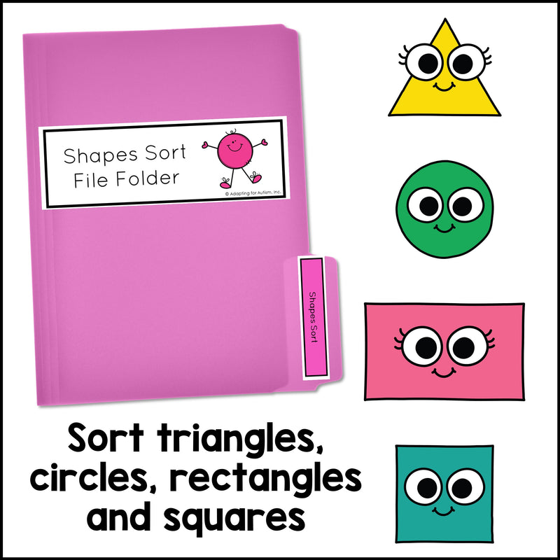 Shapes Sorting File Folder Game – Autism Work Tasks