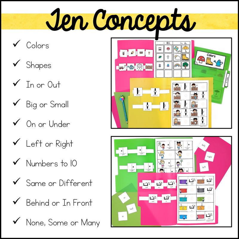 Spring File Folder Games - Basic Concepts – Autism Work Tasks