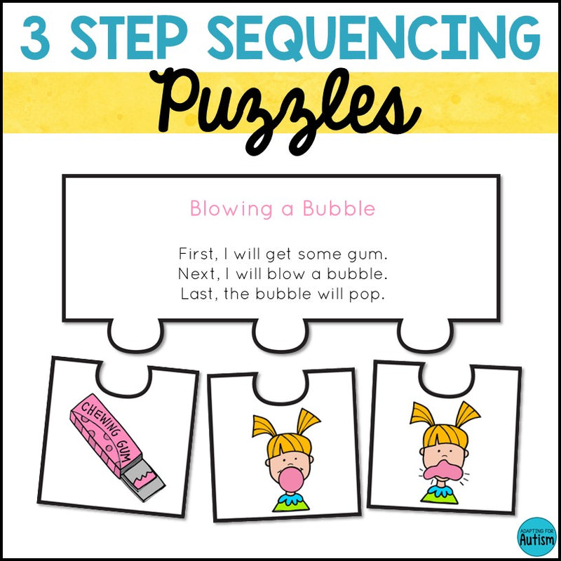 Three Step Sequencing Read and Sequence Puzzles – Autism Work Tasks