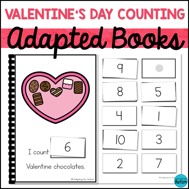 Valentine's Day Counting Activities Math Adapted Books - Counting 1-20 ...