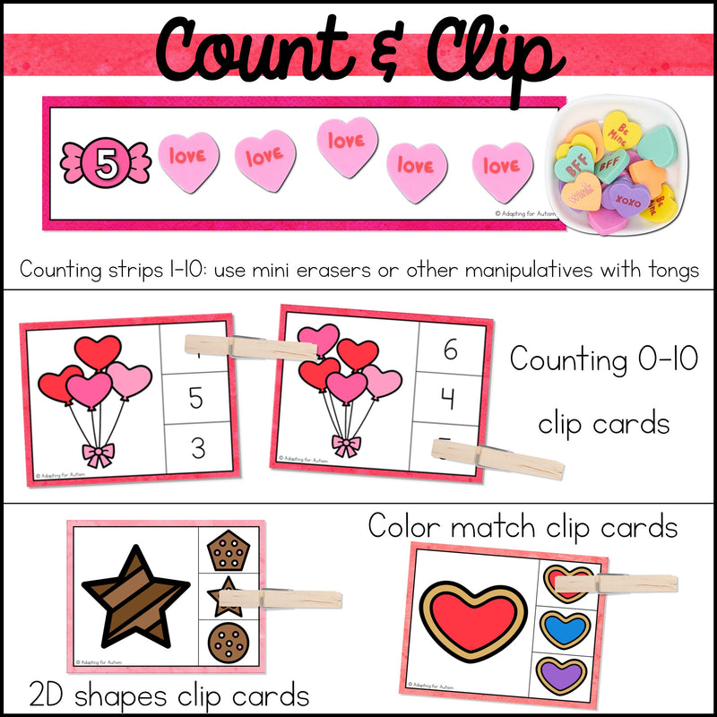 Valentine's Day Fine Motor Activities and Task Cards Mini Pack – Autism ...