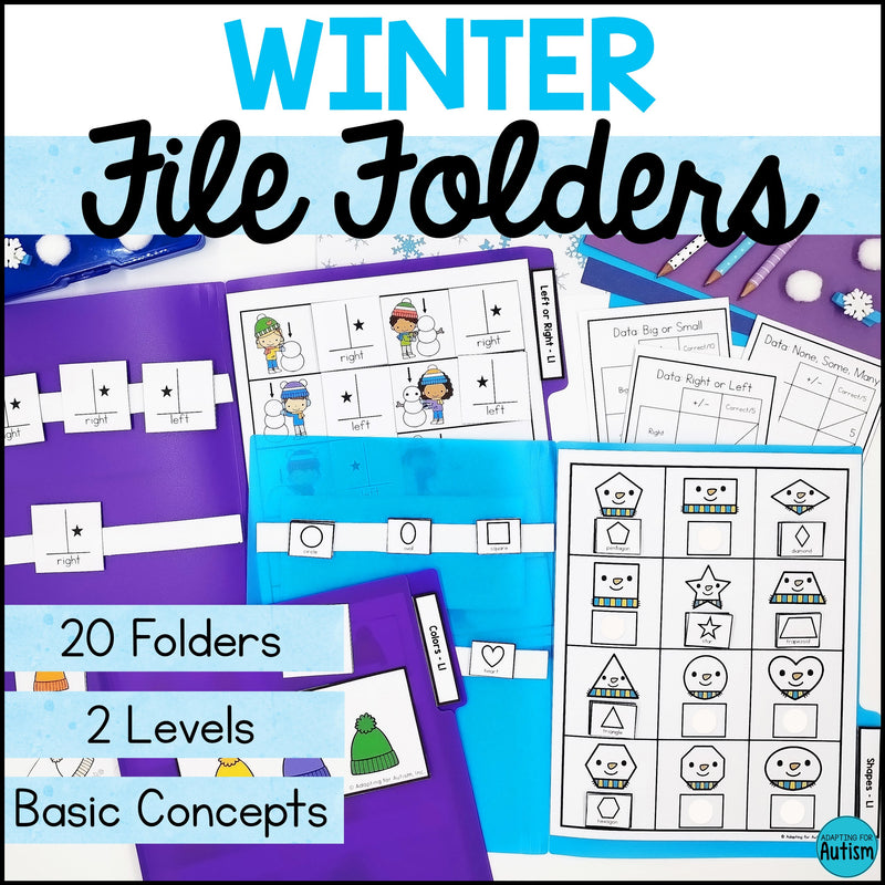 Winter File Folder Games – Basic Concepts – Autism Work Tasks