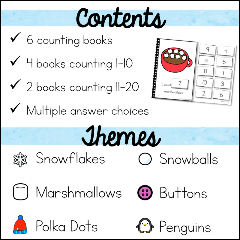 Winter Counting Activities Math Adapted Books | Count 1-20 – Autism ...