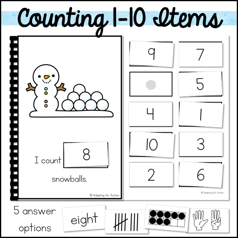 Winter Counting Activities Math Adapted Books | Count 1-20 – Autism ...