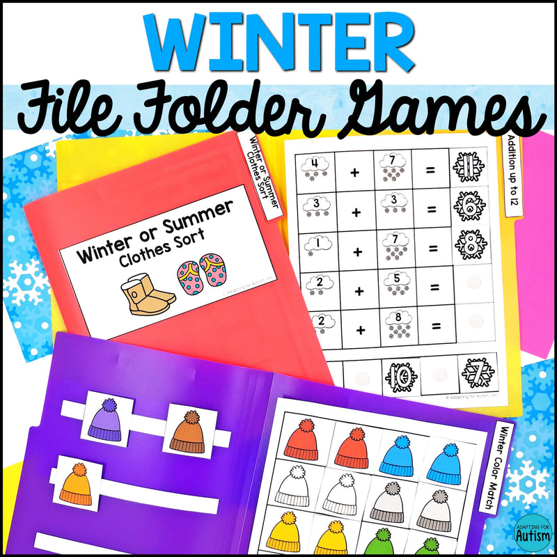 Winter File Folder Games and Activities – Autism Work Tasks