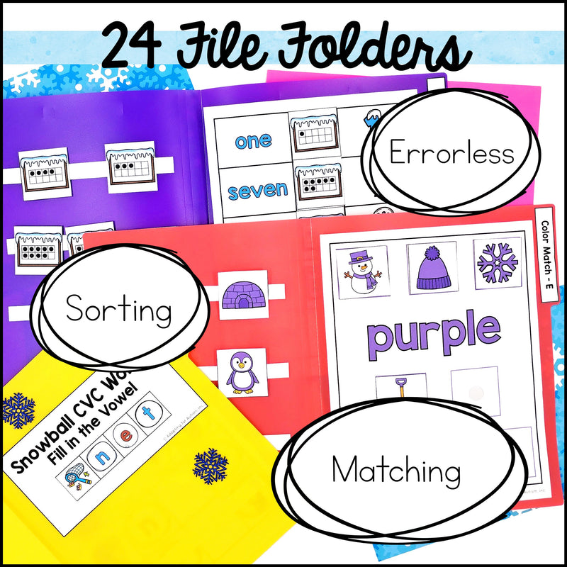 Winter File Folder Games and Activities – Autism Work Tasks