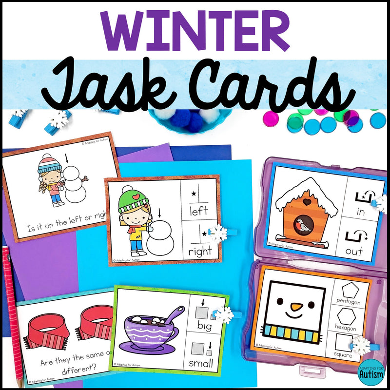 Special Education Task Boxes | Winter Basic Concepts – Autism Work Tasks