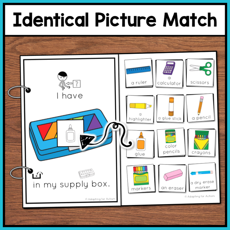 Back to School Adapted Books – Autism Work Tasks