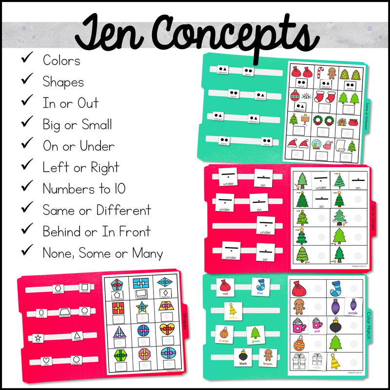Christmas File Folder Games and Activities - Basic Concepts – Autism ...