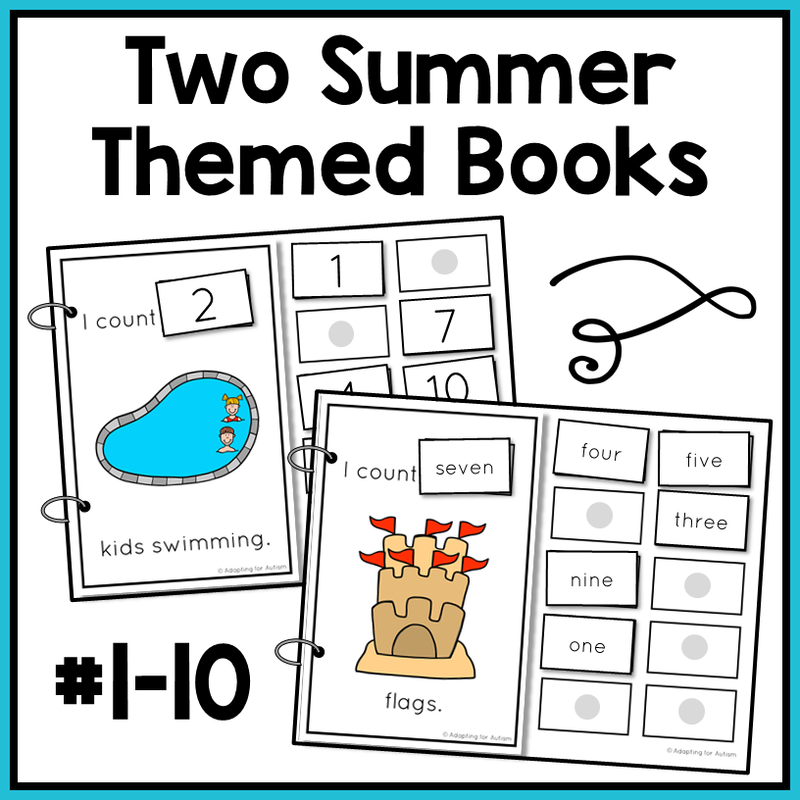 Summer Counting Adapted Books – Autism Work Tasks