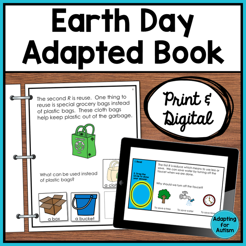 Earth Day Adapted Book – Autism Work Tasks