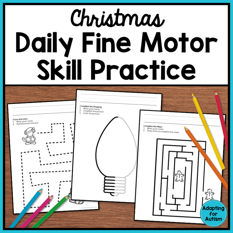 Christmas Fine Motor Worksheets – Autism Work Tasks