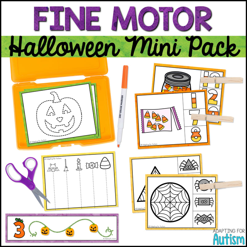 Halloween Fine Motor Activities and Task Cards Mini Pack – Autism Work ...