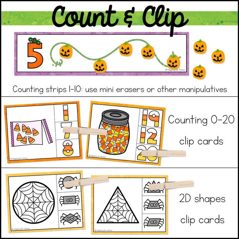 Halloween Fine Motor Activities and Task Cards Mini Pack – Autism Work ...