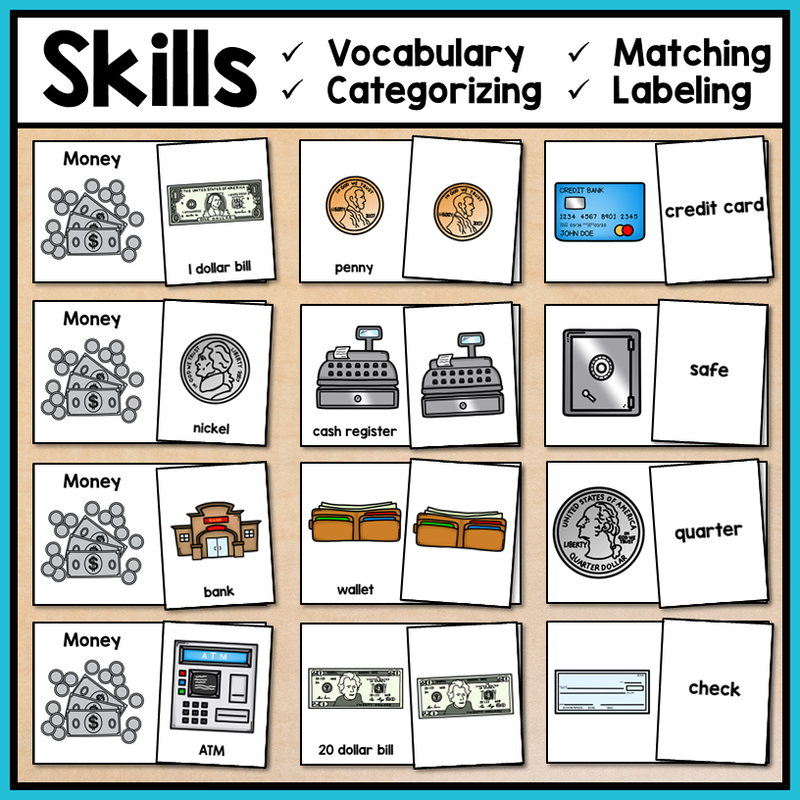 Life Skills Task Boxes - Money Vocabulary – Autism Work Tasks
