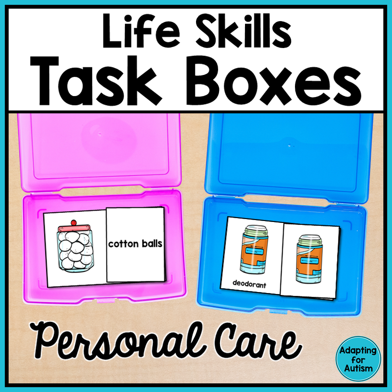 Life Skills Task Boxes - Personal Care Vocabulary – Autism Work Tasks
