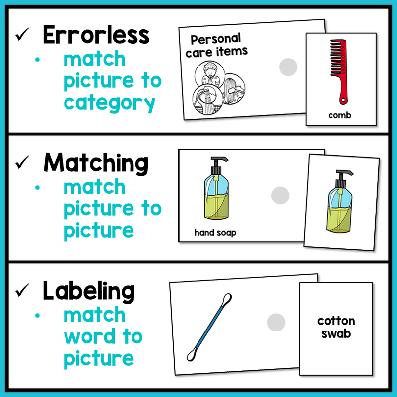 Life Skills Task Boxes - Personal Care Vocabulary – Autism Work Tasks