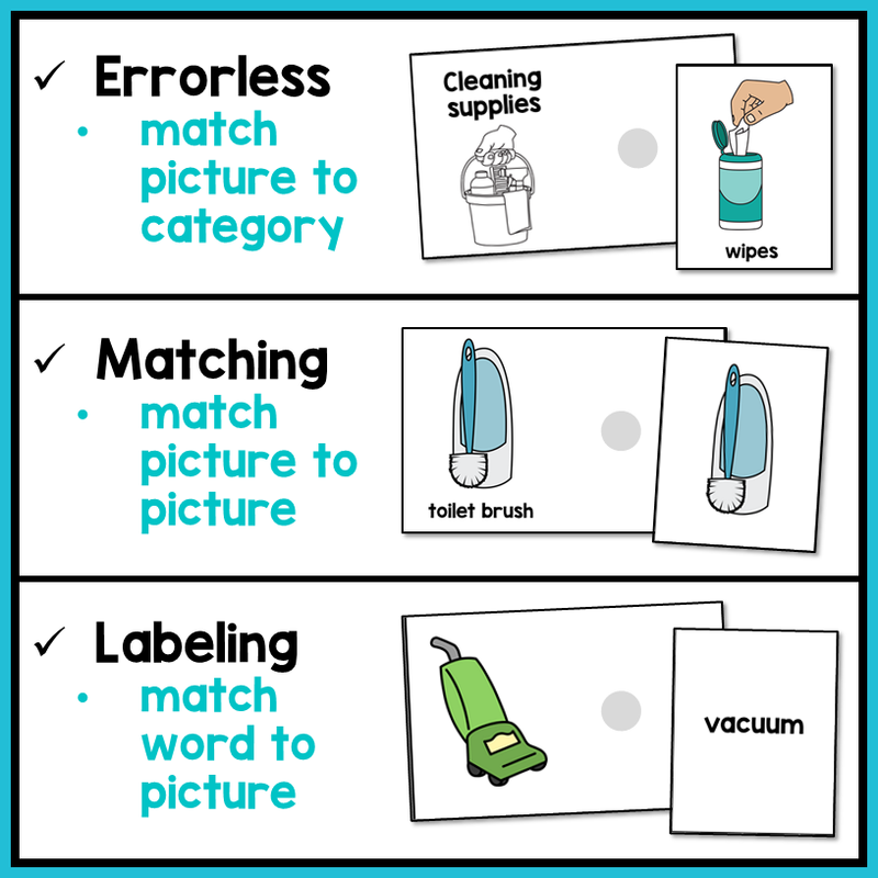 Life Skills Task Boxes - Cleaning Vocabulary – Autism Work Tasks