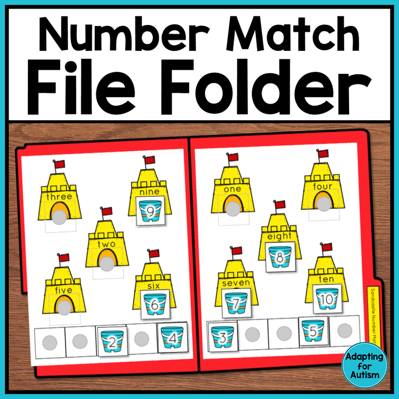 FREE Math File Folder Activity - Match Numerals to Number Words ...