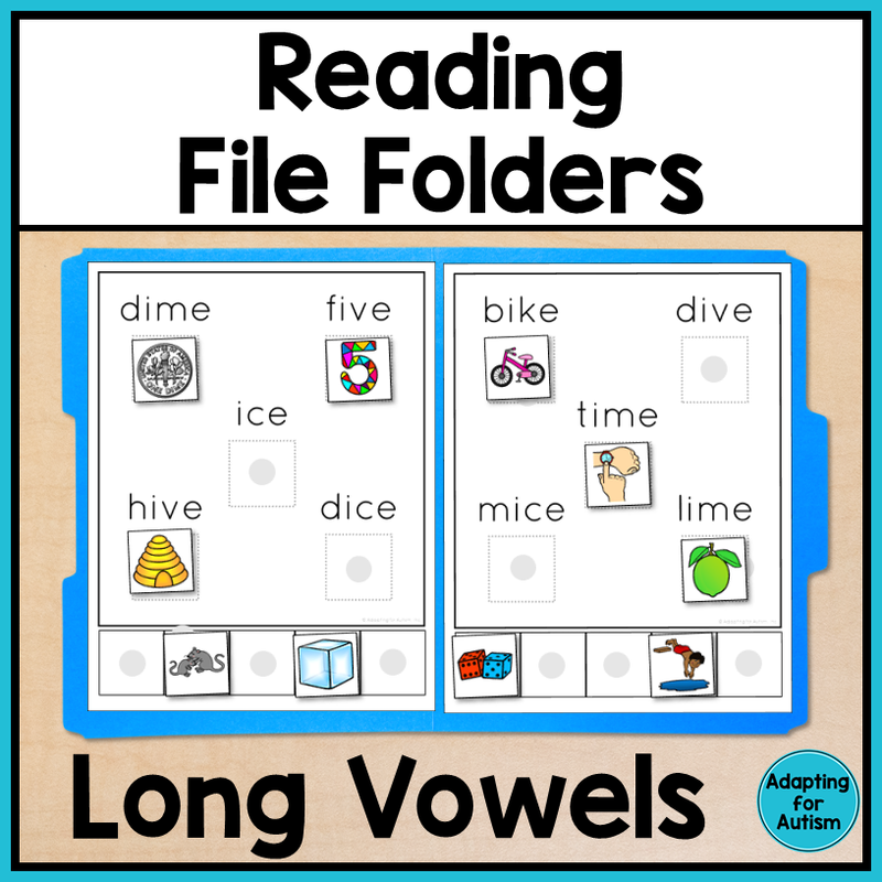 Reading File Folder Games - Long Vowels – Autism Work Tasks