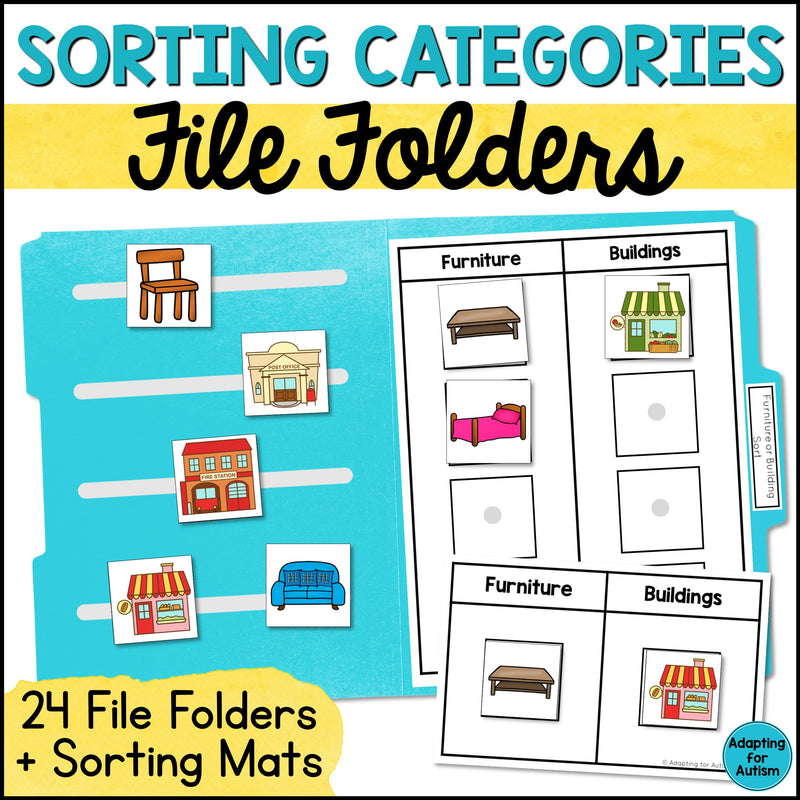 Category Sorting File Folders for Special Education – Autism Work Tasks