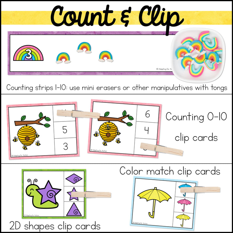 Spring Fine Motor Activities and Task Cards Mini Pack – Autism Work Tasks